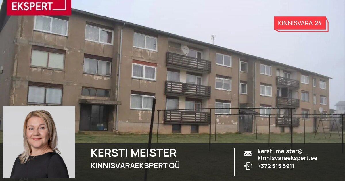 Müüa korter, 1 tuba, Virula 16, Tori alevik, Tori vald
