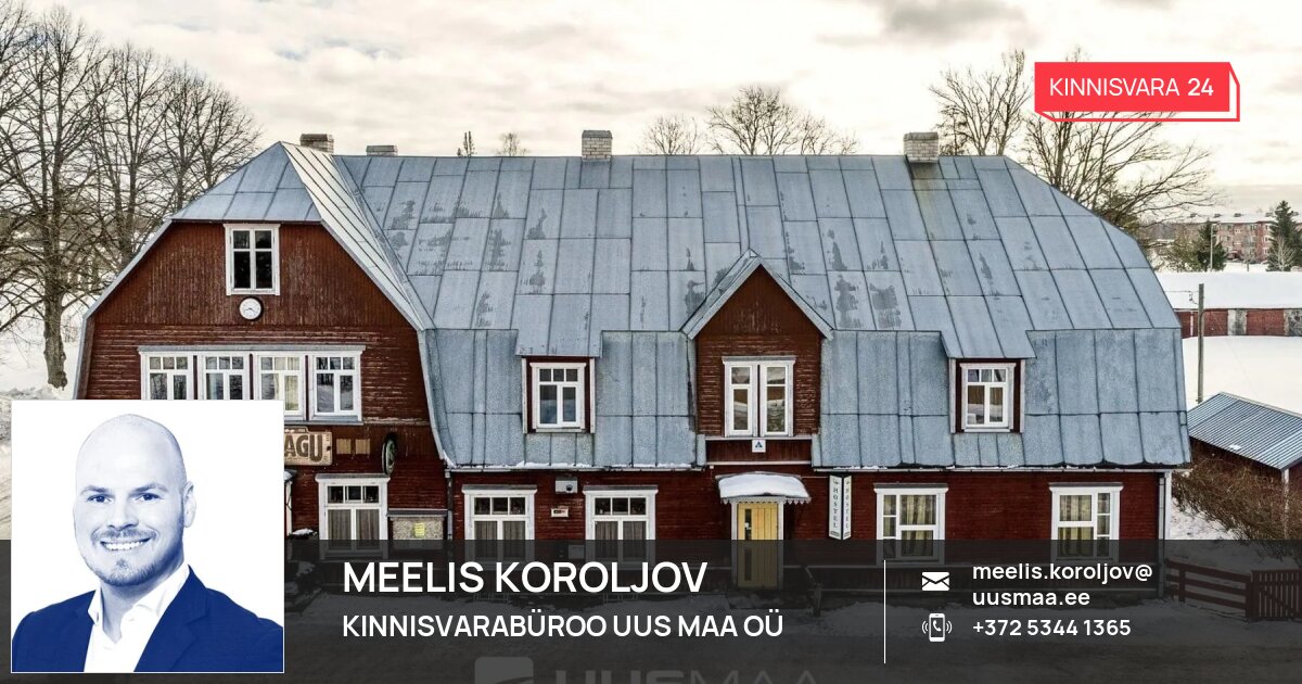 Müüa maja, 18 tuba, Paide tee 1, Koeru alevik, Järva vald