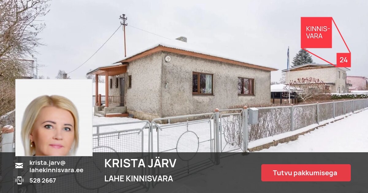 Müüa maja, 3 tuba, Lõo tn 7, Sauga alevik, Tori vald