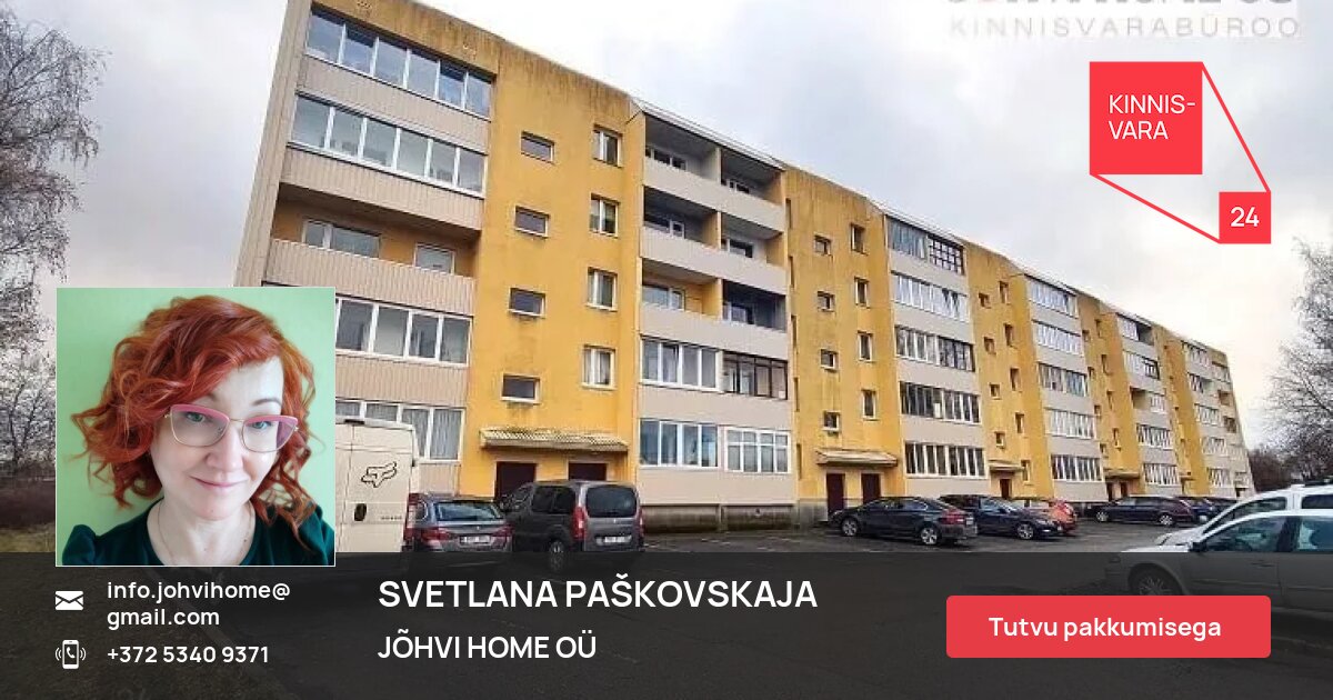 Müüa korter, 2 tuba, Narva mnt 84, Jõhvi linn, Jõhvi vald