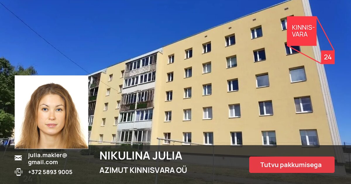 Müüa korter, 2 tuba, Narva mnt 84, Jõhvi linn