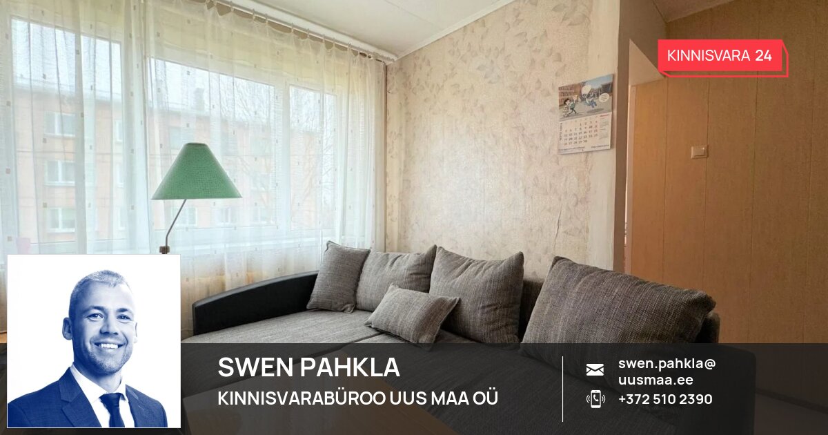 Müüa korter, 1 tuba, Aia tn 3, Kunda linn, Viru-Nigula vald