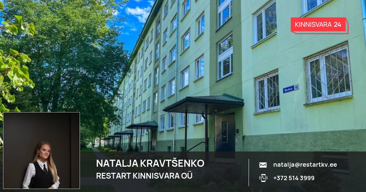 Müüa korter, 2 tuba, Madala tn 15, Pelguranna, Põhja-Tallinn
