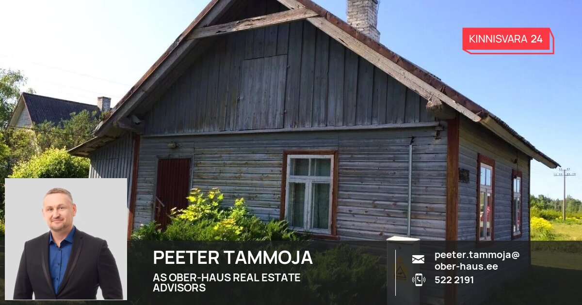 Müüa maja, 2 tuba, Jaama tn 2, Rakke alevik, Väike-Maarja vald